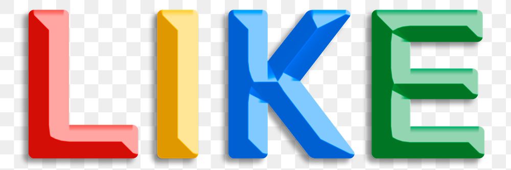Like text word png 3d | Free PNG Sticker - rawpixel