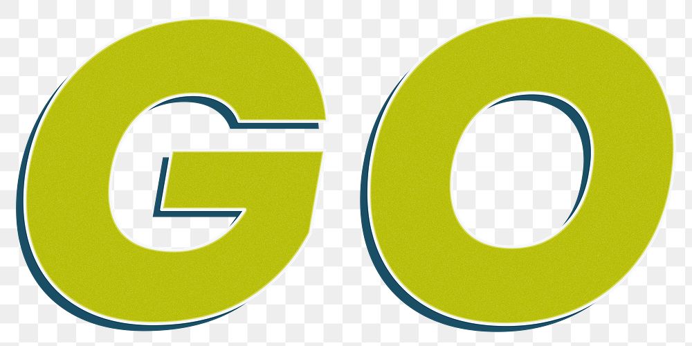 Retro go png word bold | Free PNG Sticker - rawpixel