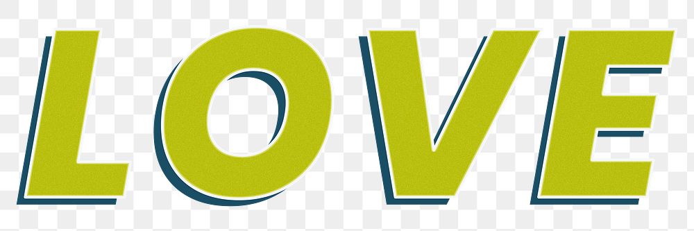 Retro love png word bold | Free PNG Sticker - rawpixel