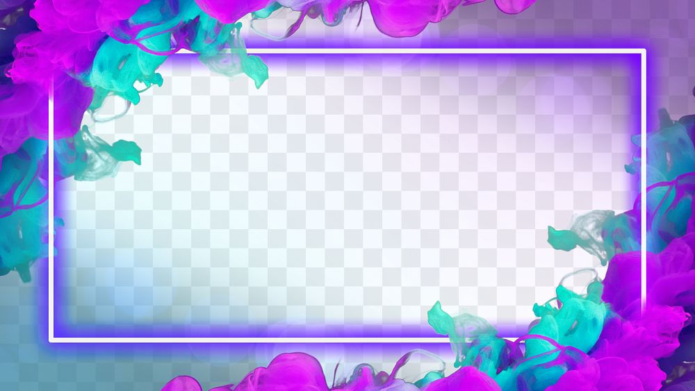 Purple neon frame png smoke | Premium PNG - rawpixel