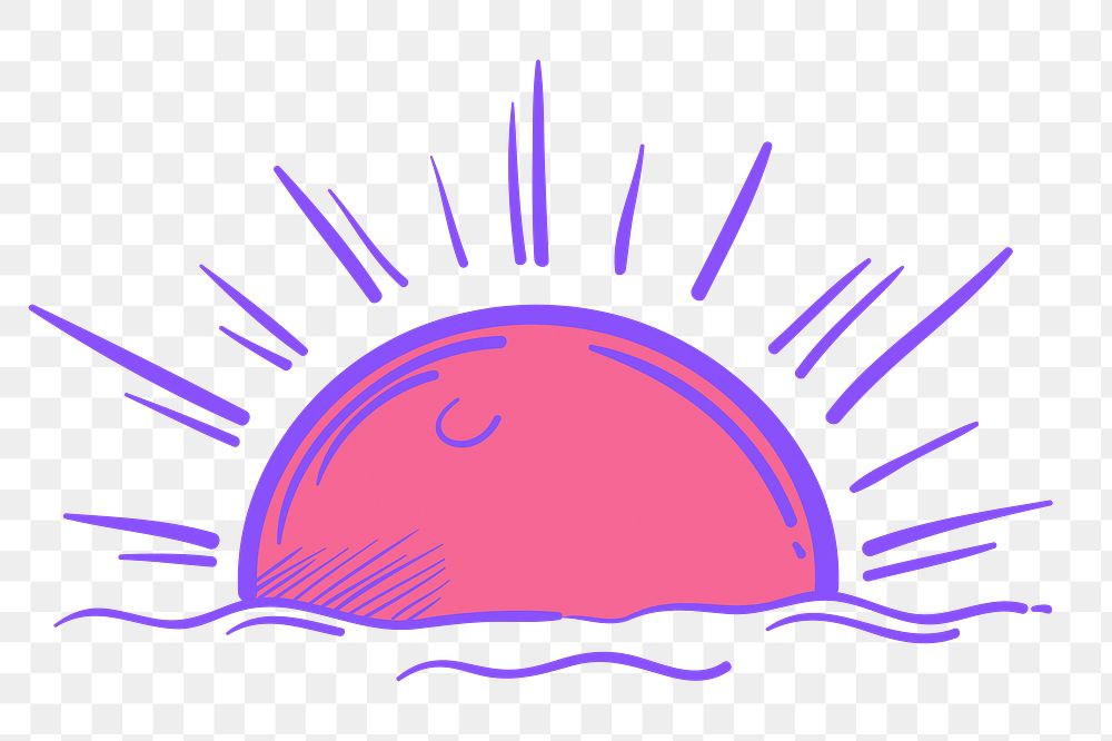 Png sunset doodle cartoon teen | Free PNG Sticker - rawpixel