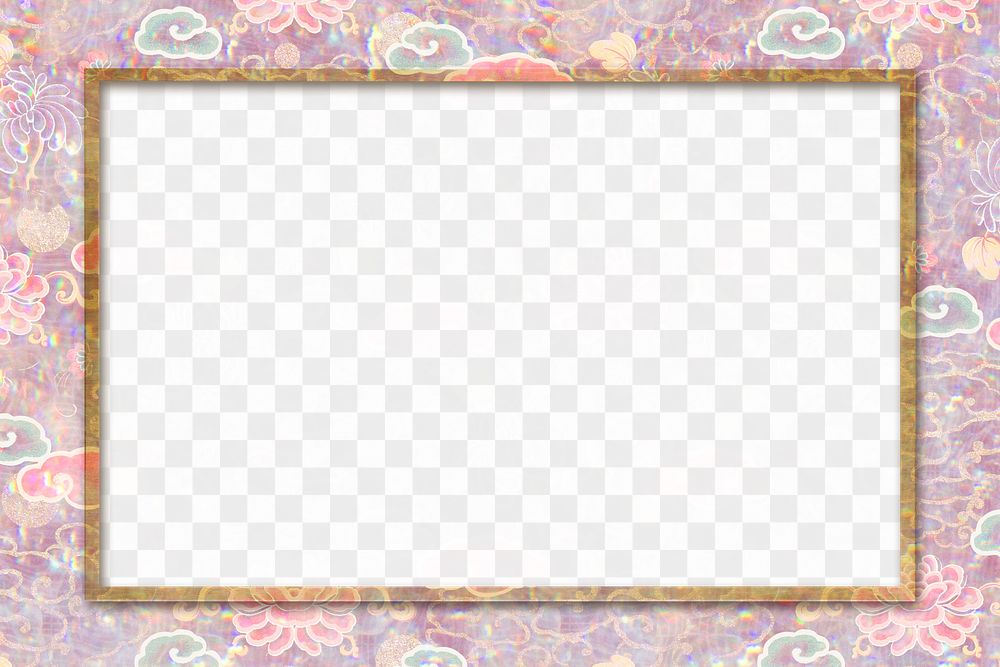 Flora holographic png frame pattern | Free PNG - rawpixel