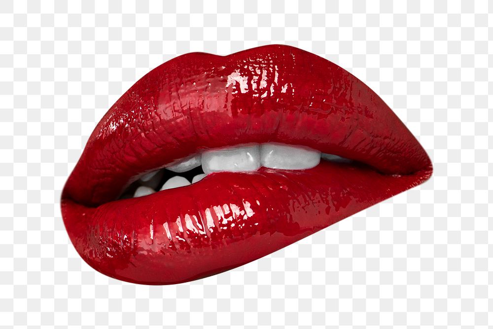 Lips PNG Woman biting Valentine’s | Premium PNG Sticker - rawpixel