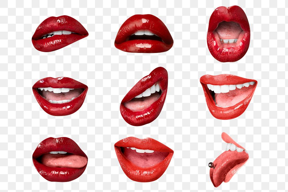 PNG red lips expression flirty | Premium PNG - rawpixel