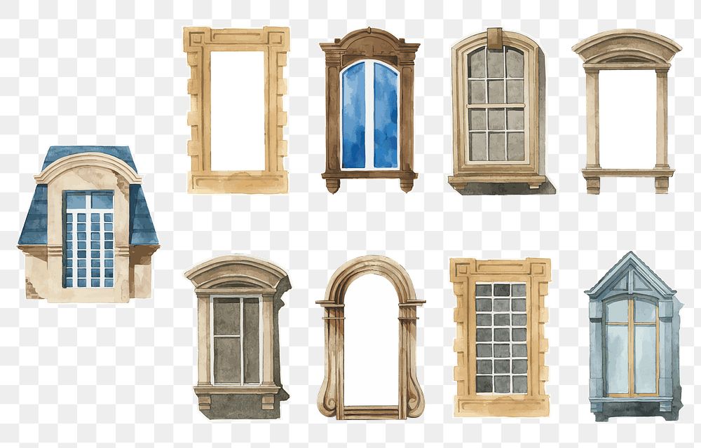 Png vintage European window architecture | Free PNG - rawpixel