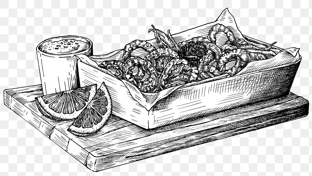 Black white calamari png transparent | Premium PNG Sticker - rawpixel