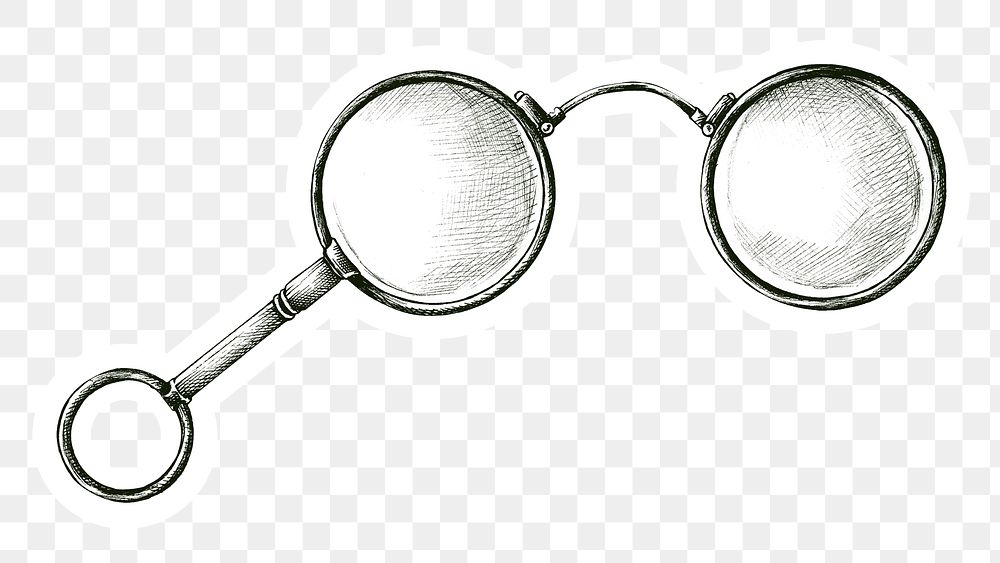 Hand Drawn Retro Eyeglasses Sticker Premium Png Sticker Rawpixel