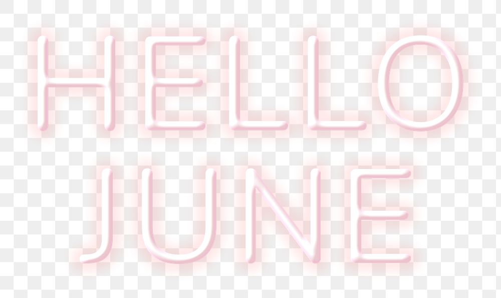 Glowing neon Hello June png | Premium PNG - rawpixel