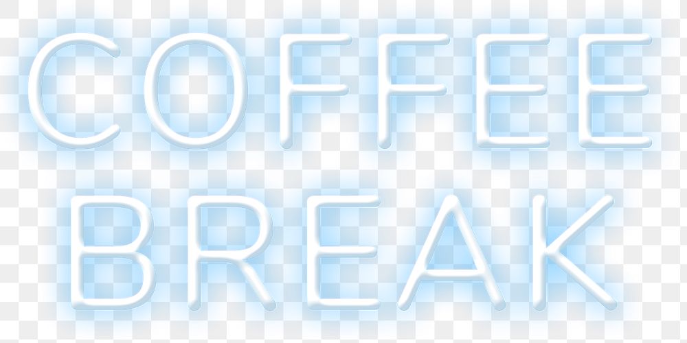 Blue neon coffee break png | Premium PNG - rawpixel