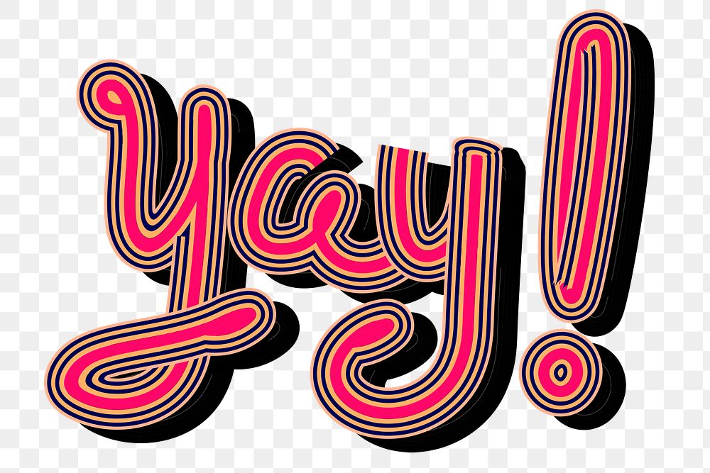 Funky hot pink Yay! png | Premium PNG Sticker - rawpixel