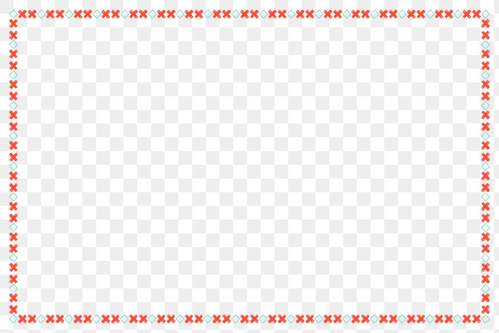 Red and blue patterned frame | Premium PNG - rawpixel