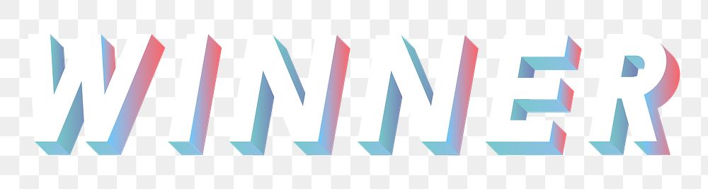 Isometric word Winner typography design | Premium PNG Sticker - rawpixel