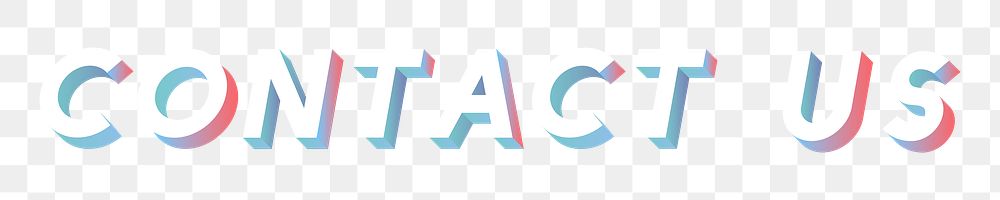 Isometric word Contact us typography | Premium PNG Sticker - rawpixel