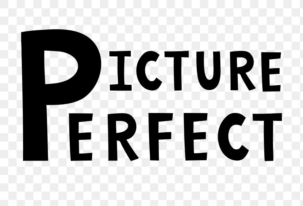 Picture perfect doodle typography design | Premium PNG Sticker - rawpixel