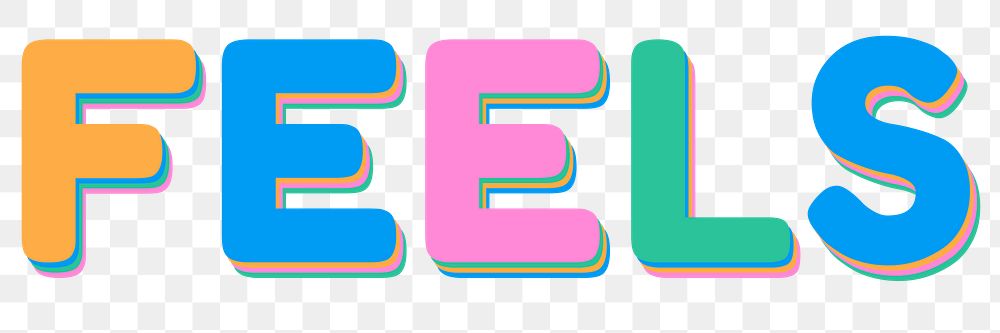 Feels png bold text typography | Premium PNG Sticker - rawpixel
