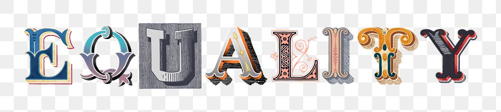 Equality word png antique victorian | Premium PNG Sticker - rawpixel