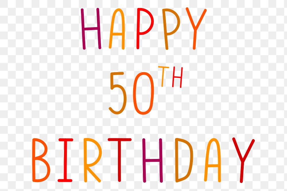 Png happy 50th birthday colorful | Premium PNG Sticker - rawpixel