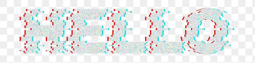 Hello glitch effect typography design | Premium PNG Sticker - rawpixel