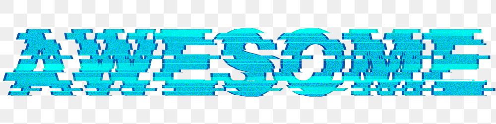 Blue blurred word AWESOME typography | Premium PNG Sticker - rawpixel