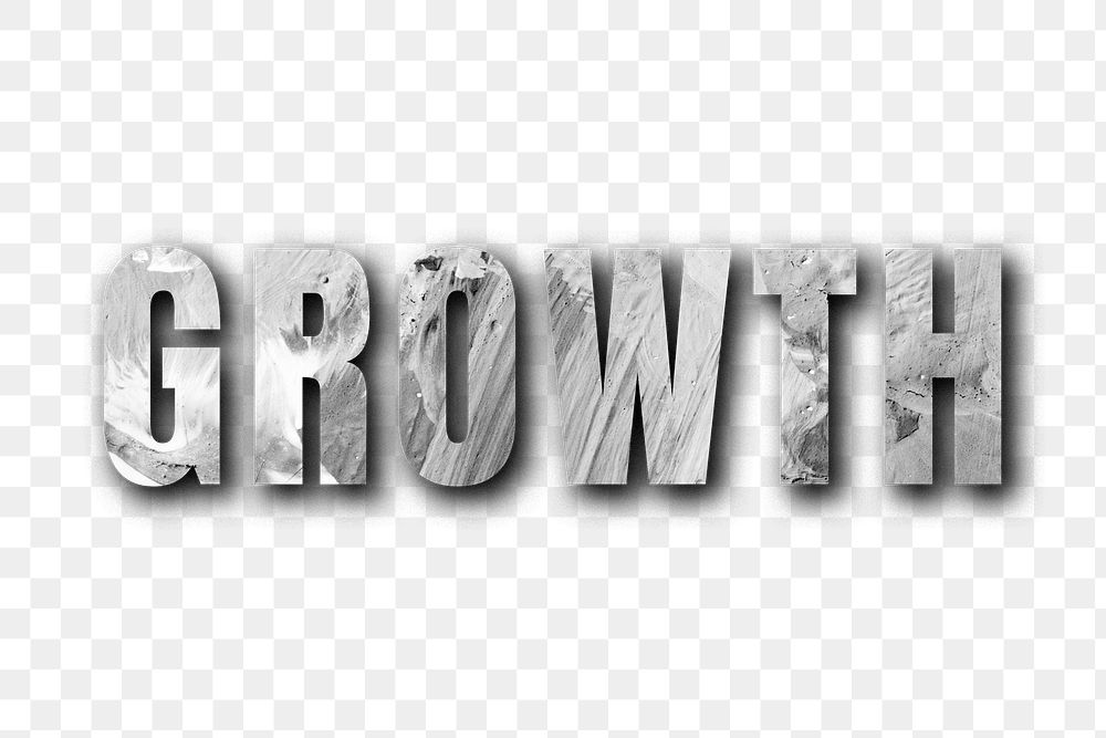 Growth uppercase letters typography design | Premium PNG Sticker - rawpixel