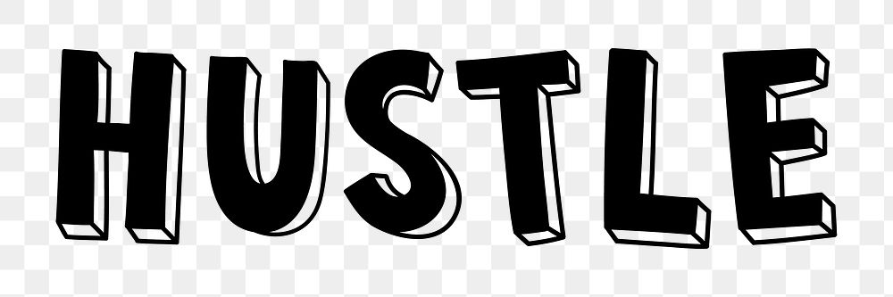 Hustle png word typography font | Premium PNG Sticker - rawpixel