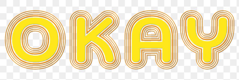 Okay transparent offset stroke lettering | Premium PNG - rawpixel