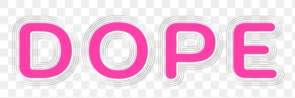 Transparent dope offset stroke typography | Premium PNG Sticker - rawpixel