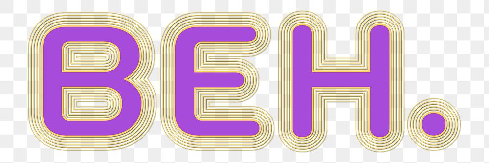 Beh offset stroke png typography | Premium PNG Sticker - rawpixel