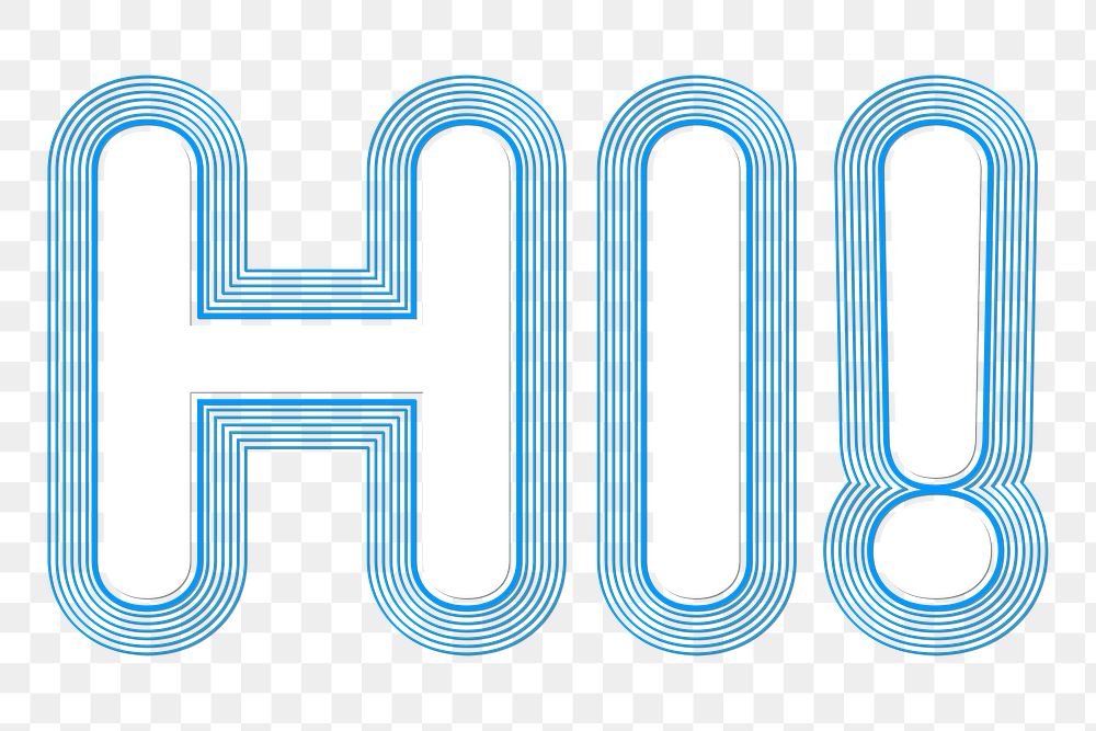 Offset stroke hi png typography | Free PNG Sticker - rawpixel