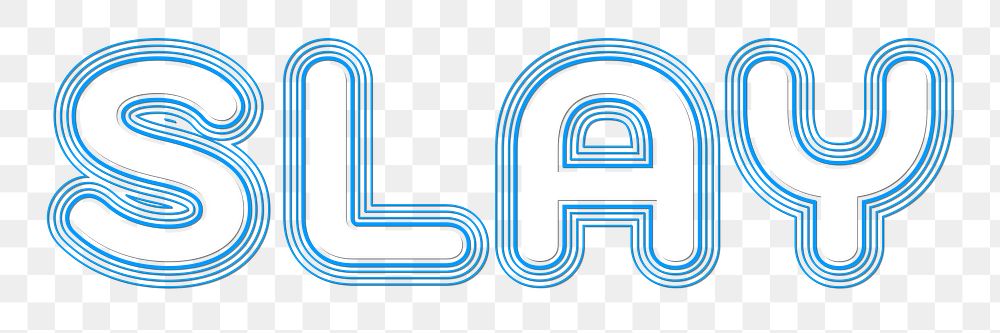 Slay offset stroke letters png | Premium PNG Sticker - rawpixel