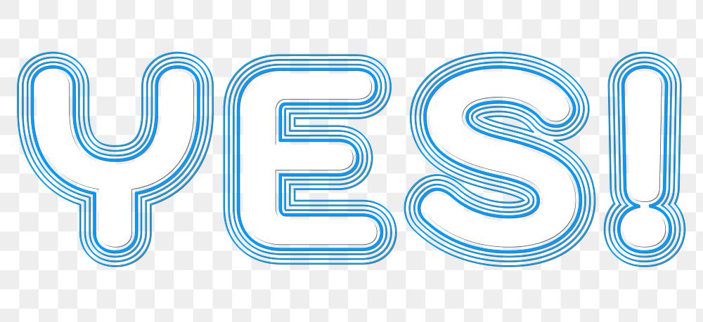 Transparent yes ripple word art | Premium PNG Sticker - rawpixel