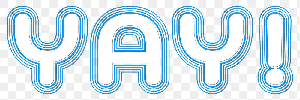 Offset stroke yay png text | Premium PNG Sticker - rawpixel