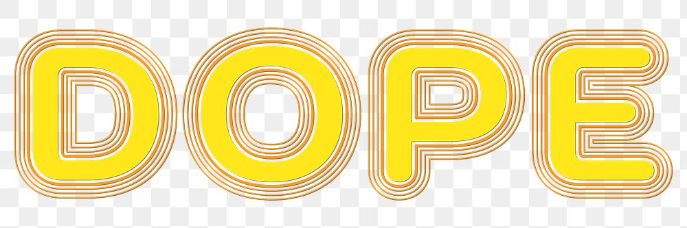 Transparent dope offset stroke typography | Premium PNG Sticker - rawpixel