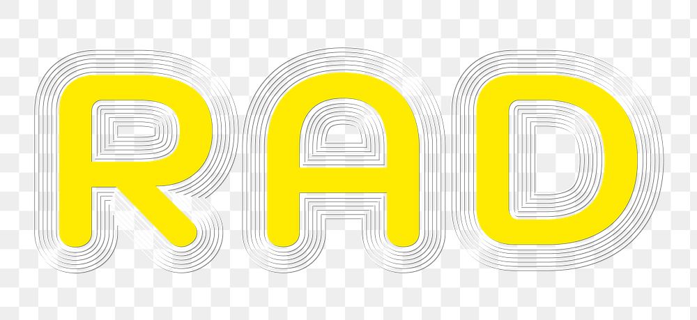 Transparent rad offset stroke lettering | Premium PNG Sticker - rawpixel