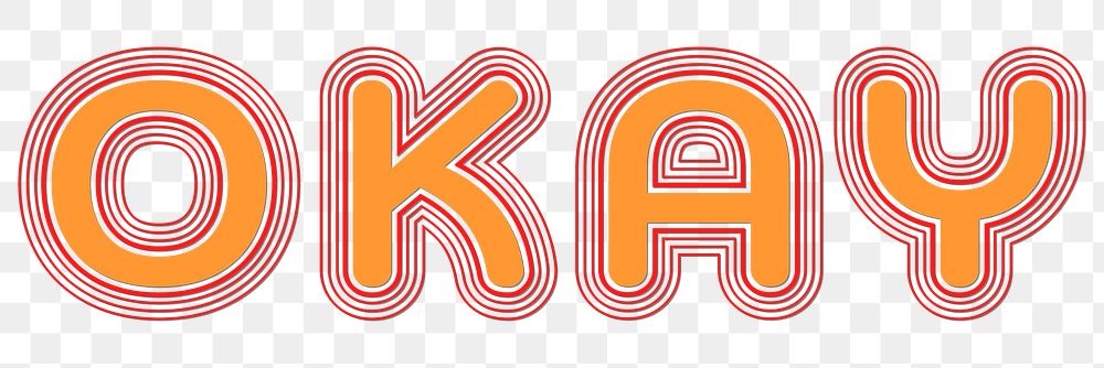 Okay transparent offset stroke lettering | Premium PNG Sticker - rawpixel