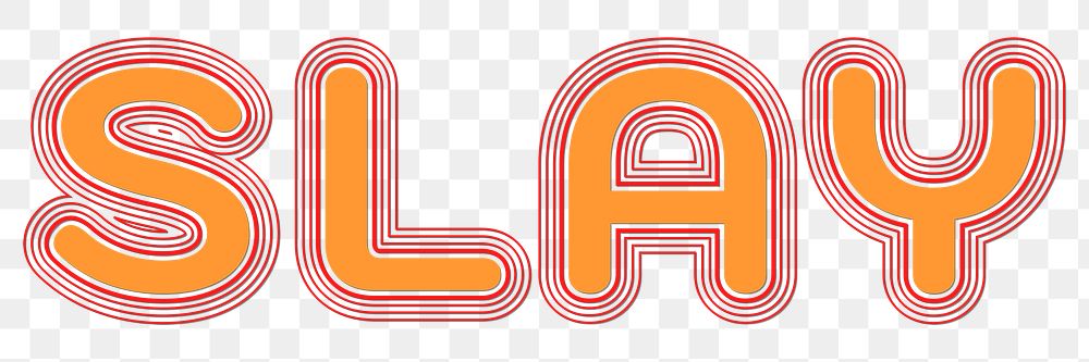 Slay offset stroke letters png | Premium PNG Sticker - rawpixel