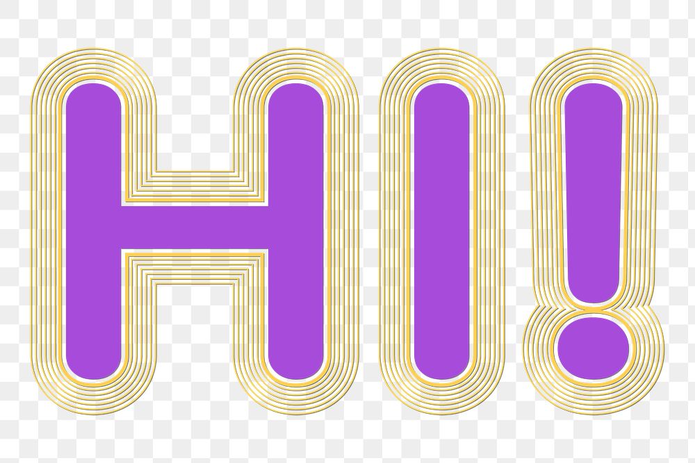 Offset stroke hi png typography | Free PNG Sticker - rawpixel