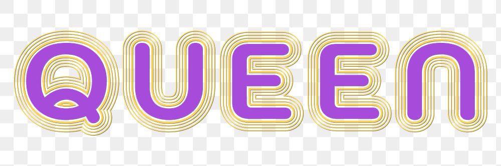 Queen ripple stroke png typography | Premium PNG Sticker - rawpixel