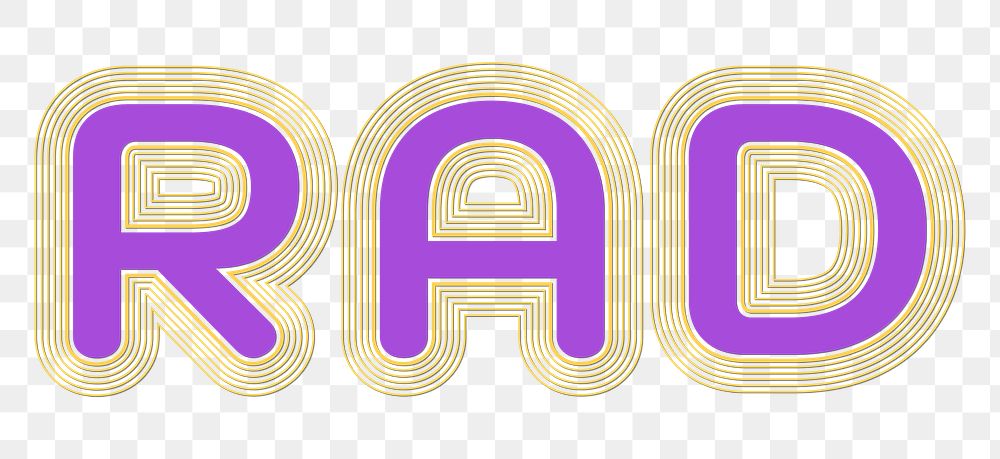 Transparent rad offset stroke lettering | Premium PNG Sticker - rawpixel