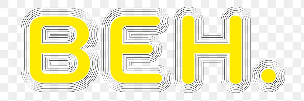 Beh offset stroke png typography | Free PNG Sticker - rawpixel