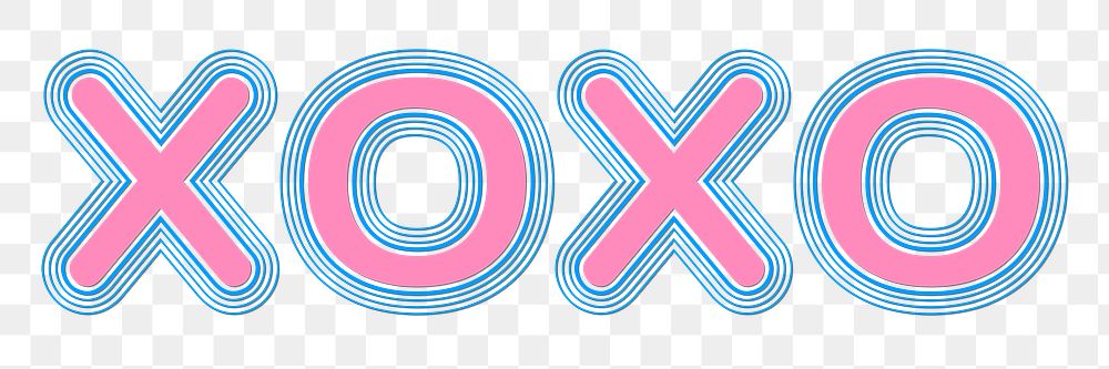 Offset stroke xoxo word art | Free PNG Sticker - rawpixel