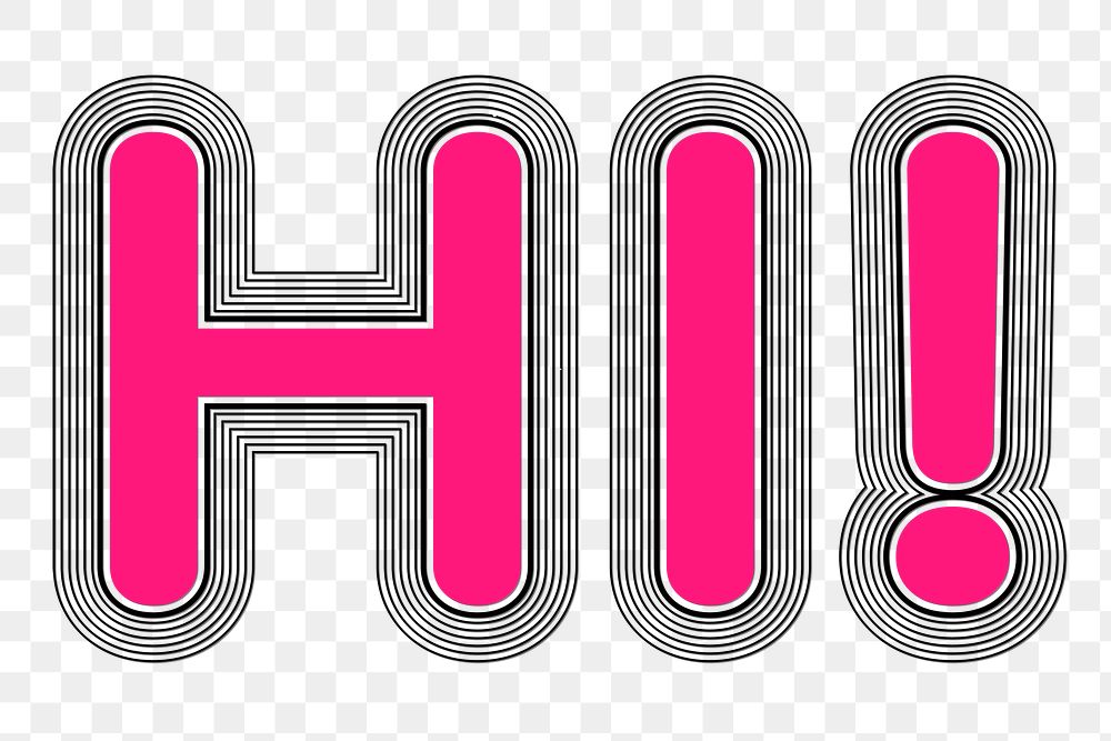 Offset stroke hi png typography | Premium PNG Sticker - rawpixel