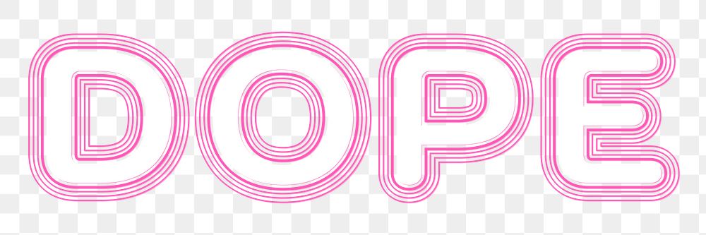 Transparent dope offset stroke typography | Premium PNG Sticker - rawpixel
