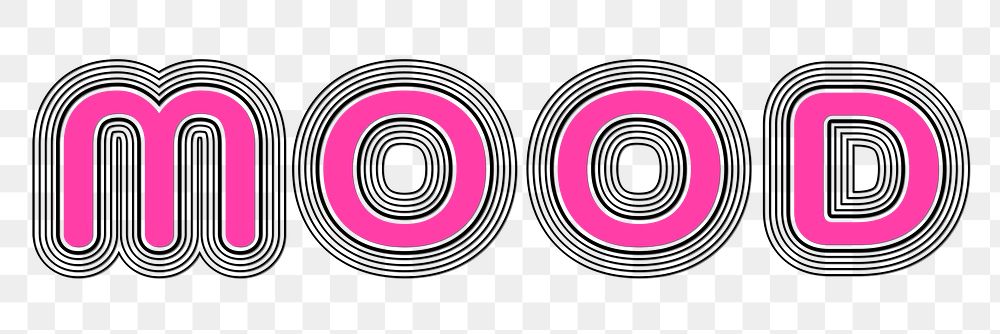 Transparent mood offset stroke lettering | Premium PNG Sticker - rawpixel