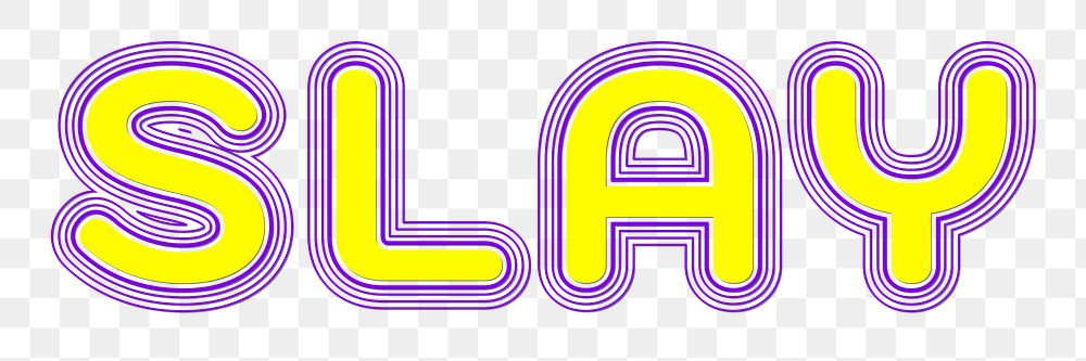 Slay offset stroke letters png | Premium PNG Sticker - rawpixel