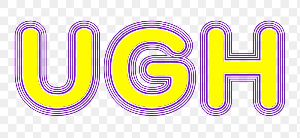 Transparent ugh offset strokes typography | Premium PNG Sticker - rawpixel