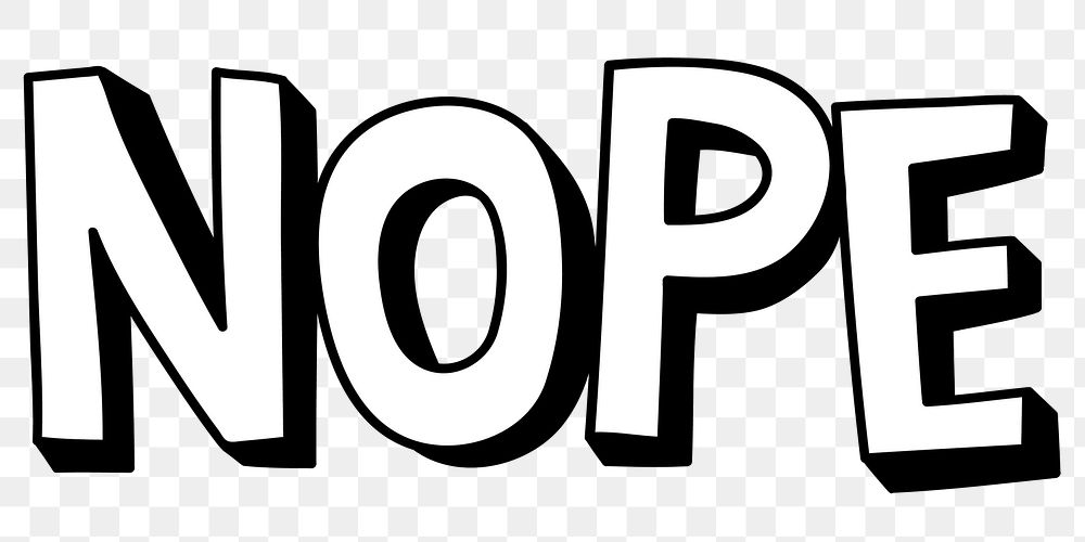 Nope shadow font typography png | Premium PNG Sticker - rawpixel