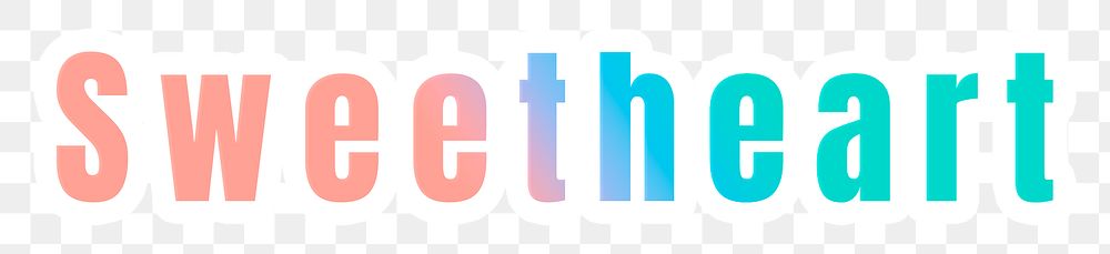 Sweetheart png sticker gradient typography | Premium PNG Sticker - rawpixel