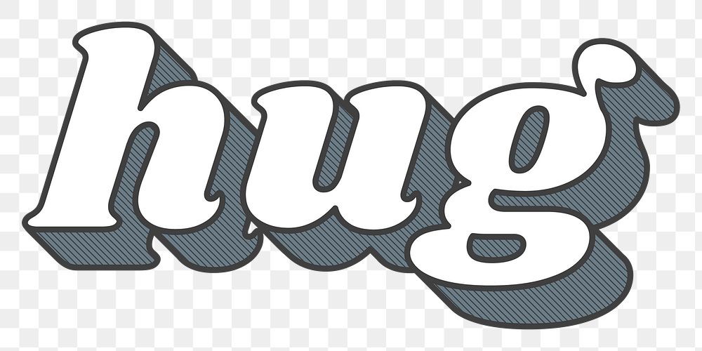 Hug word png funky typography | Premium PNG Sticker - rawpixel