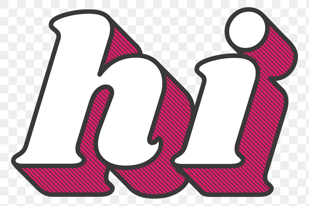 Hi word png retro shadow | Premium PNG Sticker - rawpixel